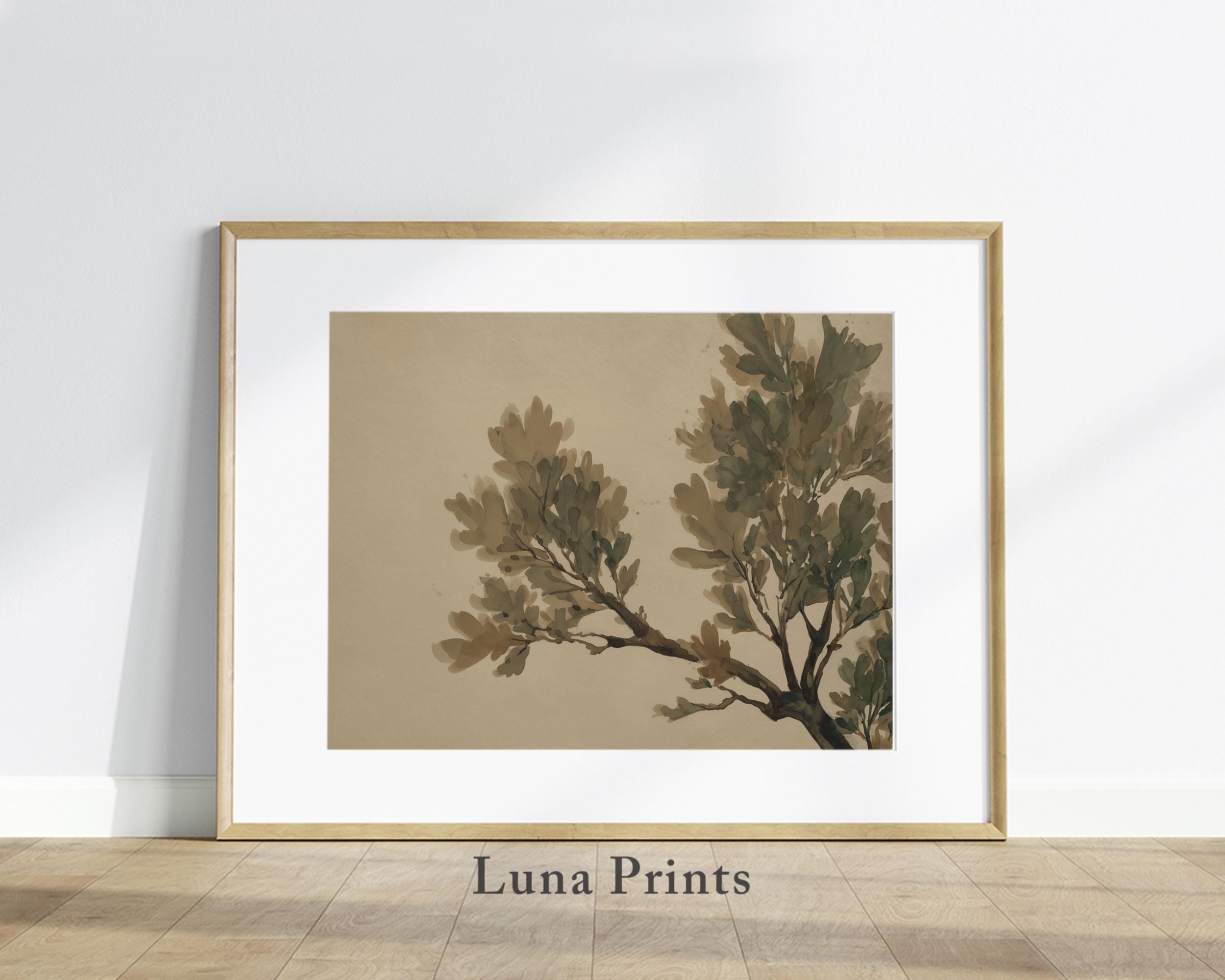 Neutral Tree Painting, Fall Printable Wall Art, Muted Tree Fall ...