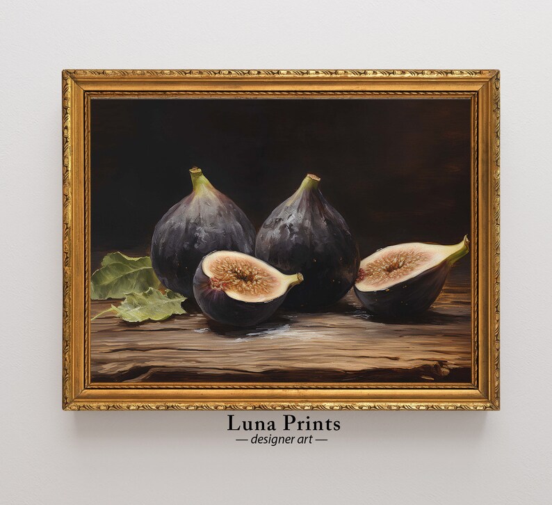 Moody Figs Painting | PRINTABLE ART | Vintage Fruit Still Life | Fall ...