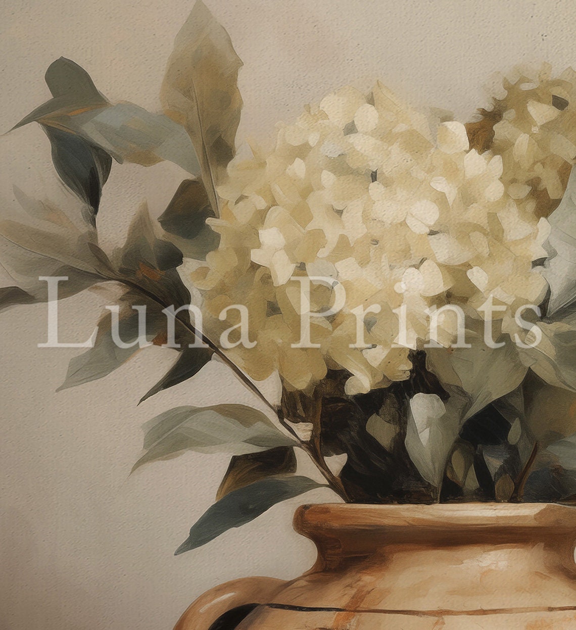 Hydrangeas Painting, PRINTABLE ART, Vintage Still Life Art, Florals in ...