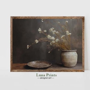 Rustic Moody Flower Painting | PRINTABLE ART | Vintage Floral Art ...