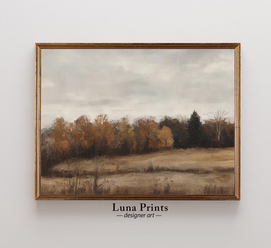 Autumn Tree Landscape Art, PRINTABLE ART, Vintage Fall Landscape ...