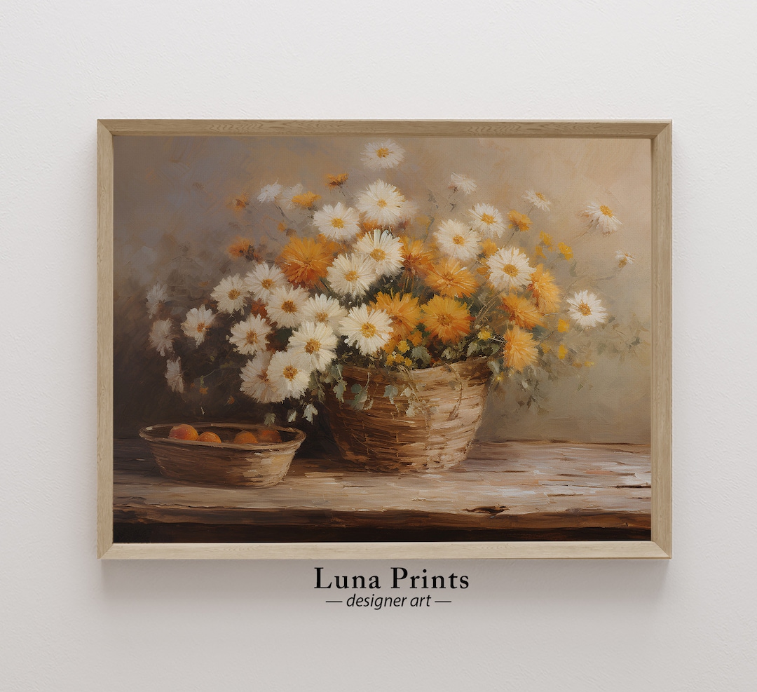 Fall Floral Still Life Painting | PRINTABLE ART | Warm Toned Floral Art ...