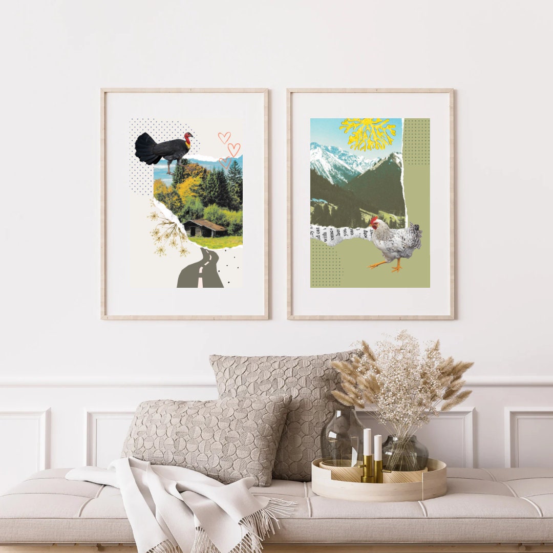 Digital Download Collage Artwork , Nature Themed Collage - Etsy