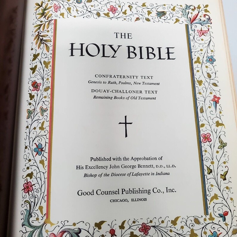Vintage Holy Bible Catholic Life Confraternity/douay-challoner 1956 ...