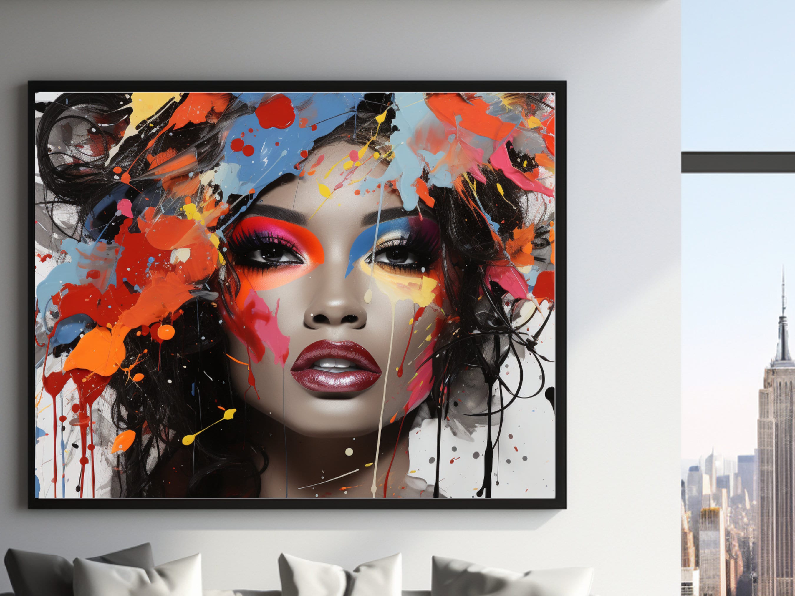 Contemporary Black Woman in Urban Art Style | Urban Glamour Art Print ...