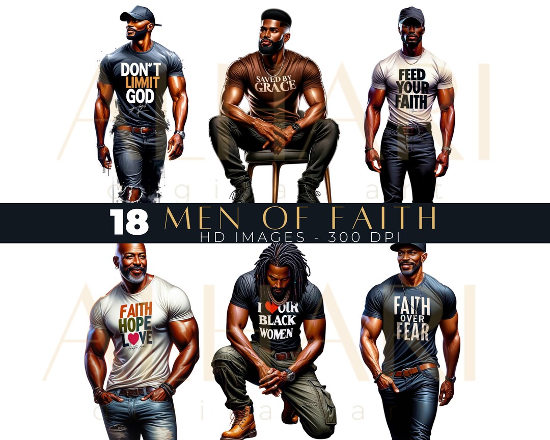 Brown Skin Men Affirmations | Inclusive Christian Clipart for Inspiring ...