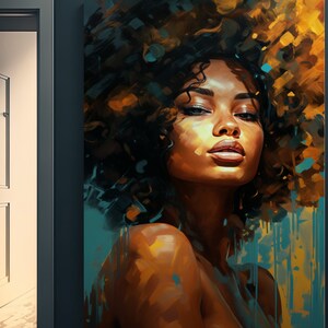 Vibrant Black Cultural Art: Azure Portrait Realism Meets Abstraction ...