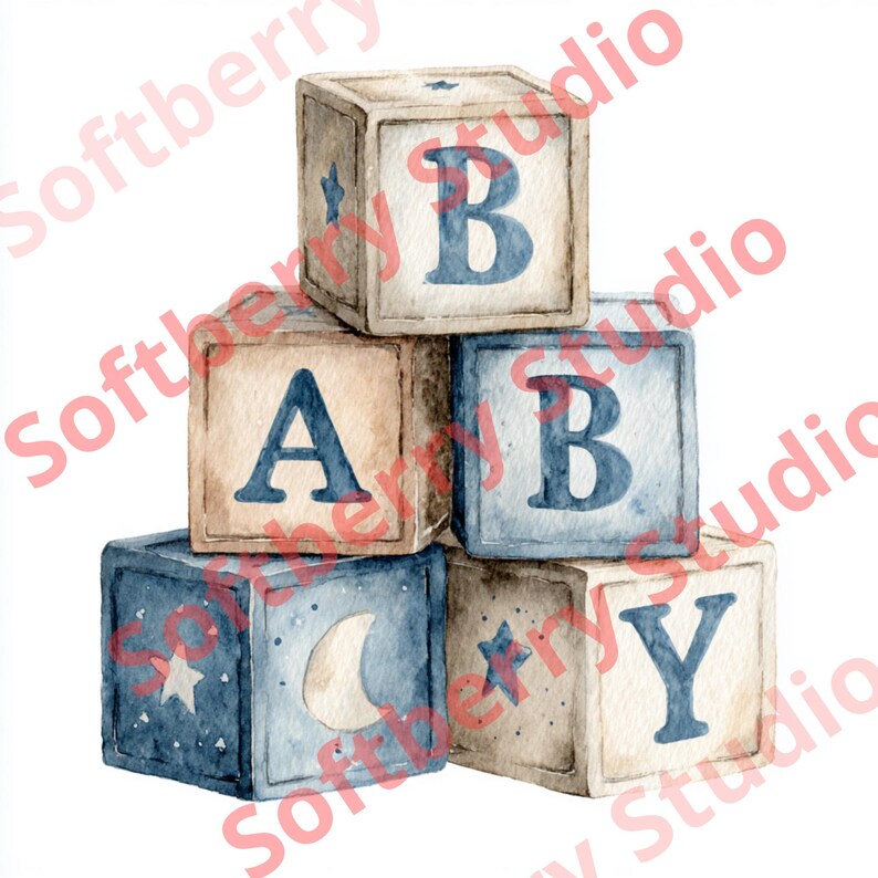 Boho Baby Boy Clipart Set – Watercolor PNG Graphics (digital Download ...