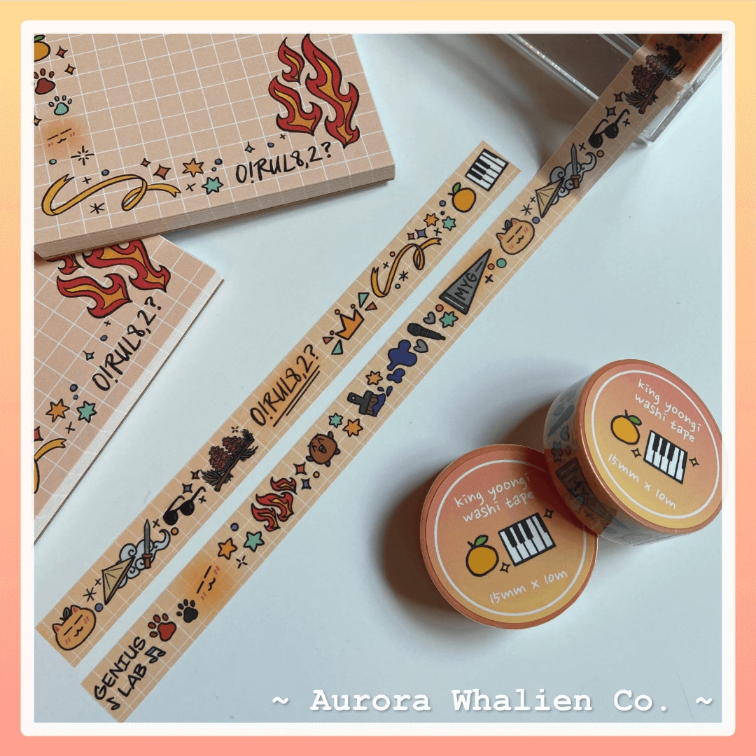 SALE | Kpop BTS Suga Fanart | King Yoongi Stationery | Washi Tape ...