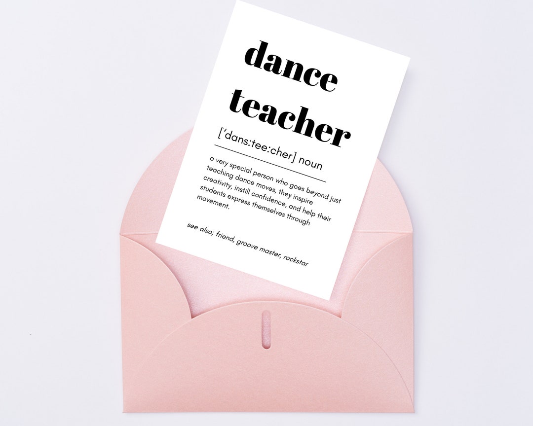 Dance Teacher Appreciation Card, End of Year, Ballet, Jazz, Dance, 5x7 ...