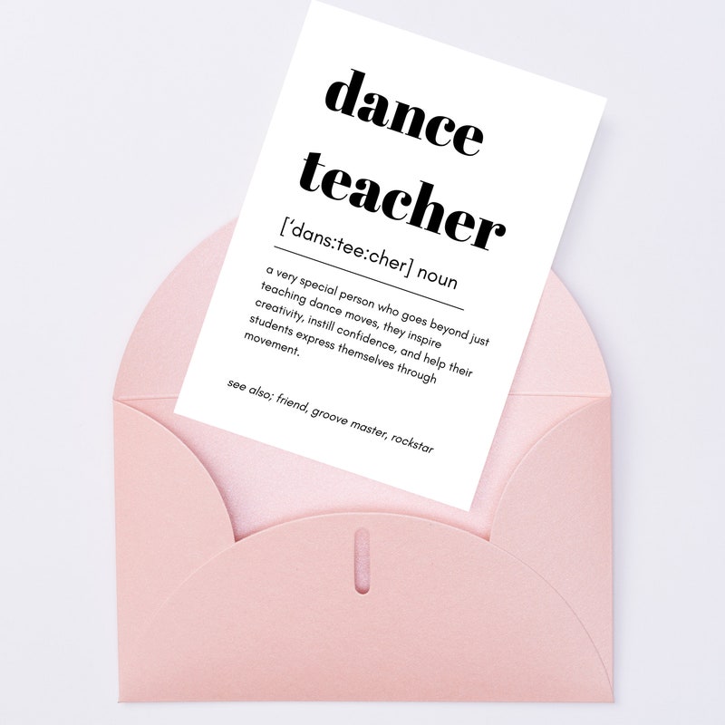 Dance Teacher Card - Etsy