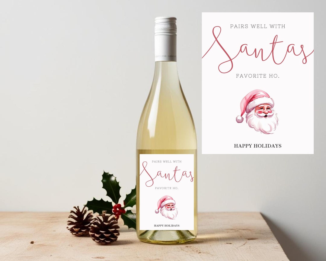 Wine Bottle Label, Customized, Christmas, Personalized Gift, Wine Gift ...