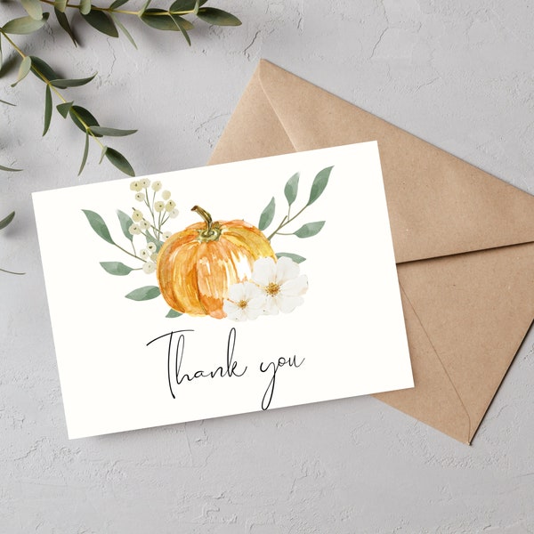 Pumpkin Digital Thank You Card - Etsy