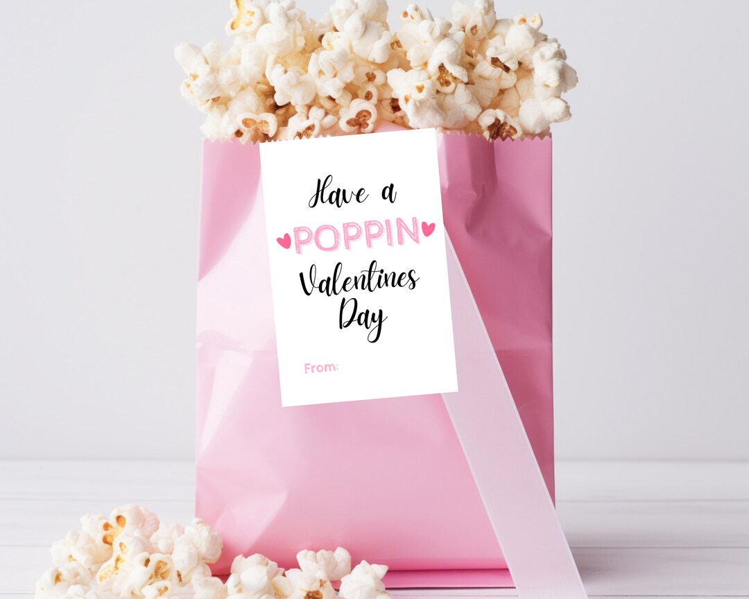 Popcorn Tags for Valentines Day, Gift Tags, Cards, Hearts, Have a ...