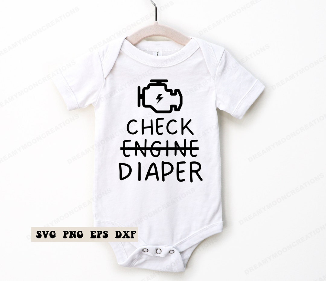 Check Engine Diaper SVG, Baby Shower Gift Svg, Pregnancy Announcement ...