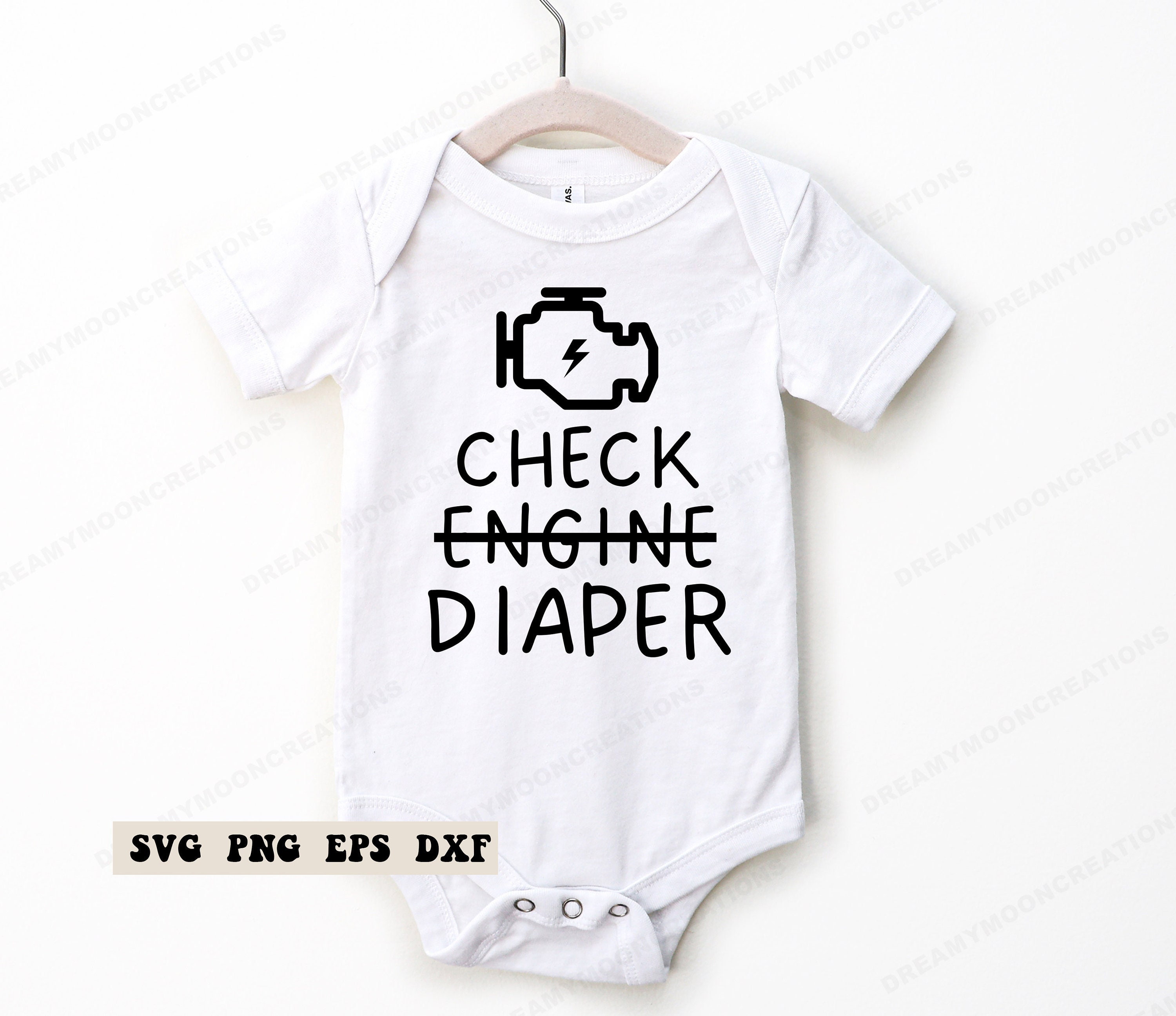 Check Engine Diaper SVG, Baby Shower Gift Svg, Pregnancy Announcement ...