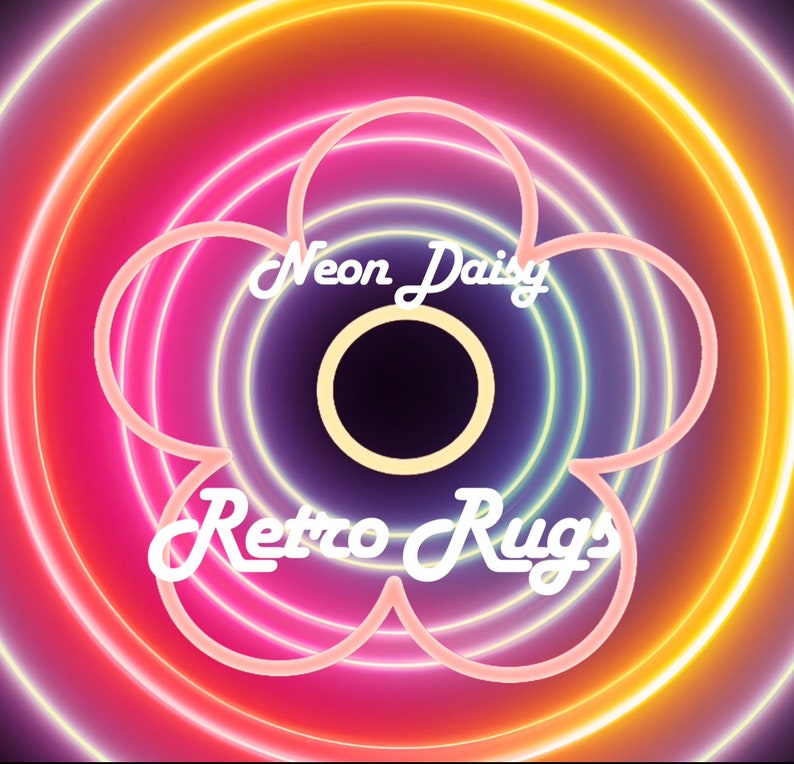 Neon Daisy Retro Rugs - Etsy