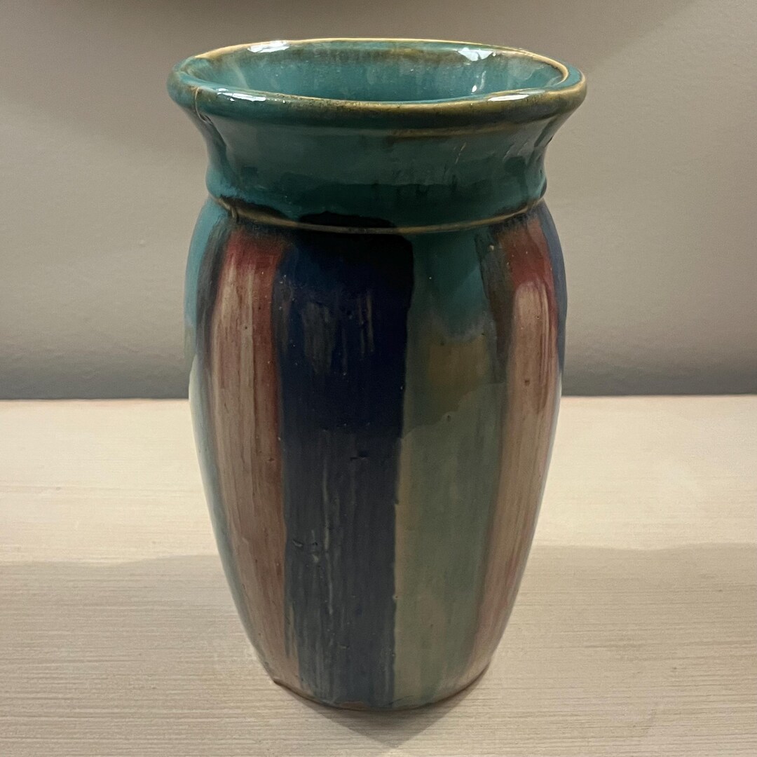 Antique C. 1920 Early Hull Pottery Glazed Stoneware Vase 32 H 8 ...
