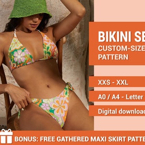 Bikini Sewing Pattern. Swimsuit. Plus Size Digital PDF. Bikini One-piece XXS XXL. Easy Womens ...