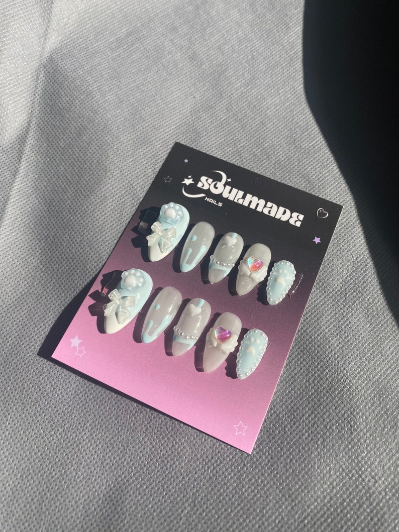 Cute Pastel Handmade Press on Nails, Kawaii Press On Nails, presse ...