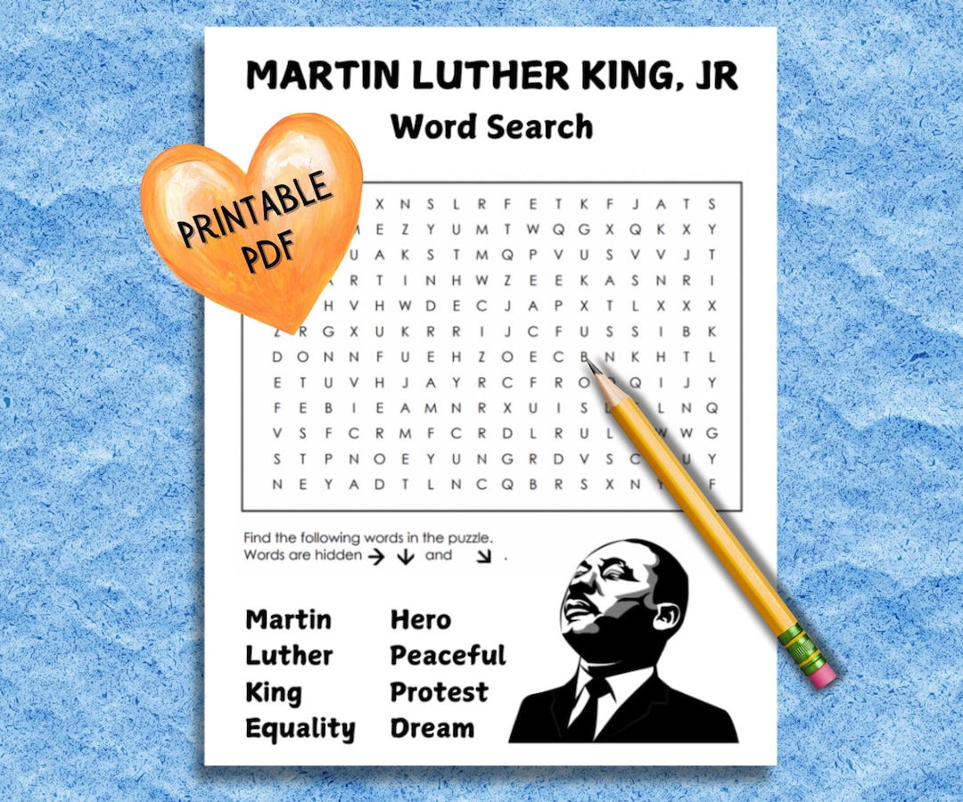 MLK Word Search - Etsy