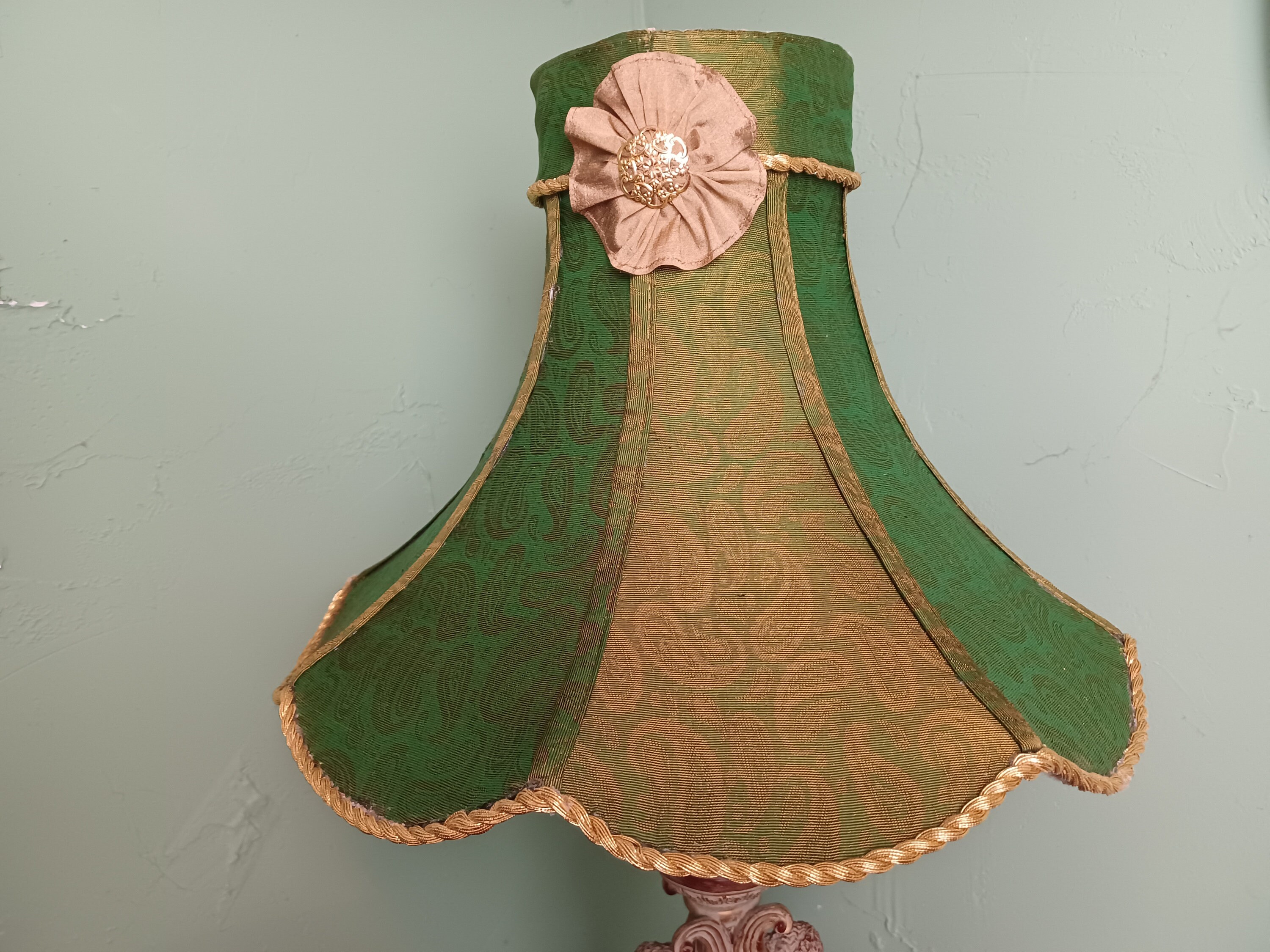 Green & Gold Paisley Tall Scalloped Bell - Etsy