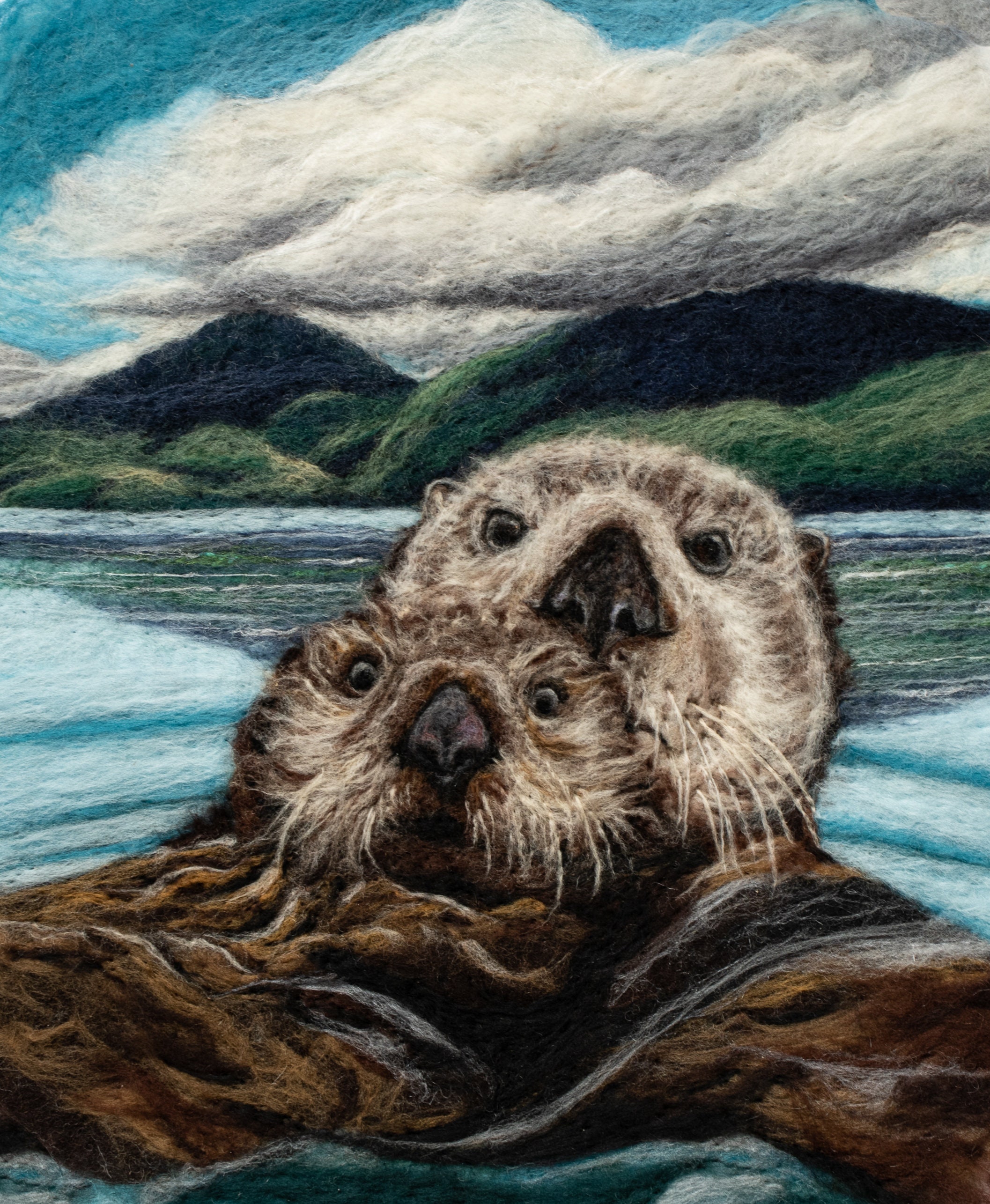 Sea Otters Print, Mama and Baby Otter Floating in the Ocean, 8x10 Print ...