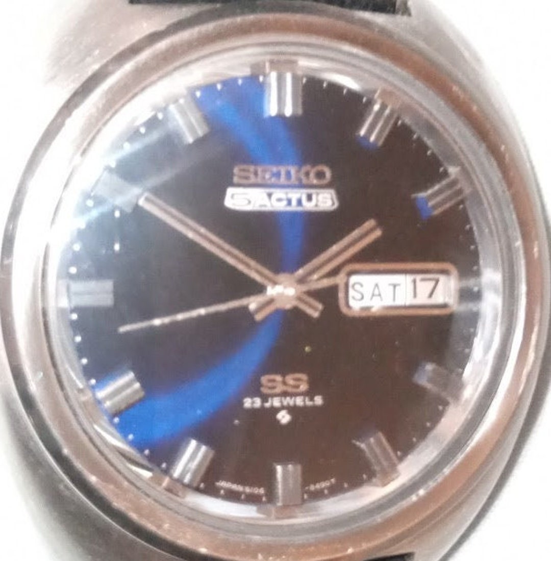 Overhauled Vintage JDM Seiko Actus SS Automatic, 6106-8450, Blue/black ...