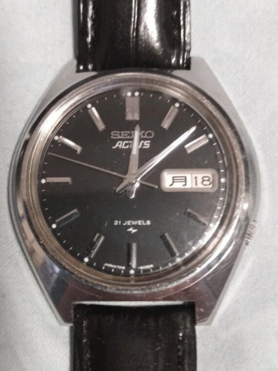 Vintage JDM Seiko Actus automatic, black dial, mens w… - Gem