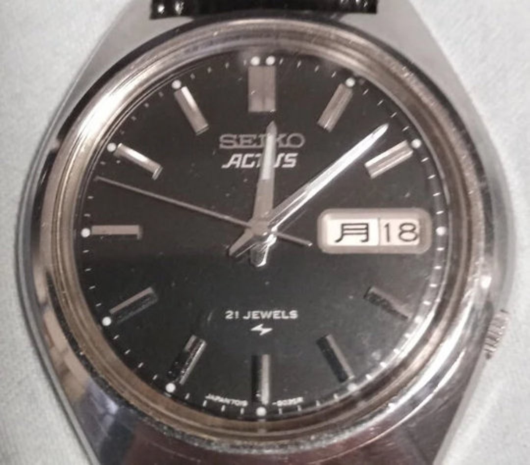Vintage JDM Seiko Actus Automatic, Black Dial, Mens Watch January 1976 ...