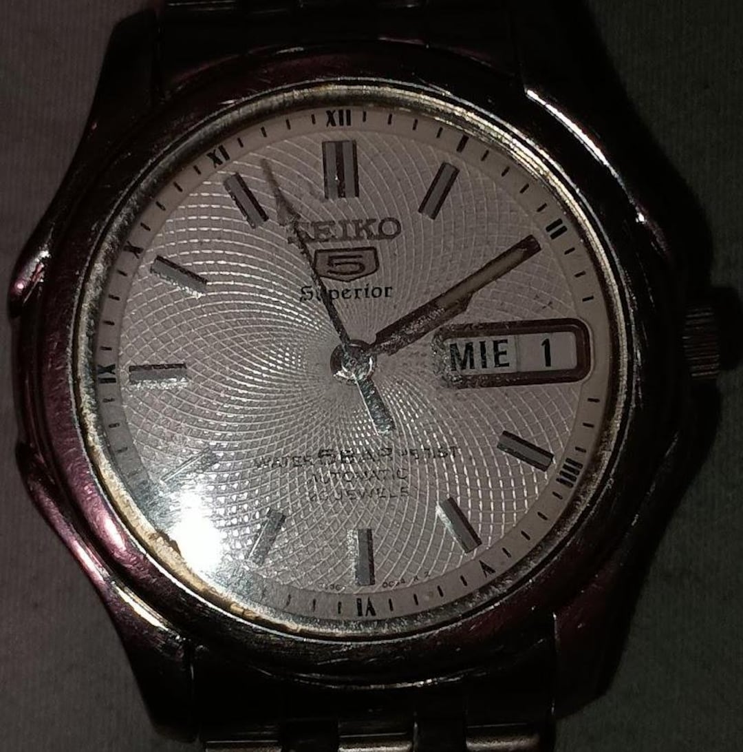 JDM Seiko 5 Superior 7S36-0030 Automatic, Spanish English Bilingual Day ...