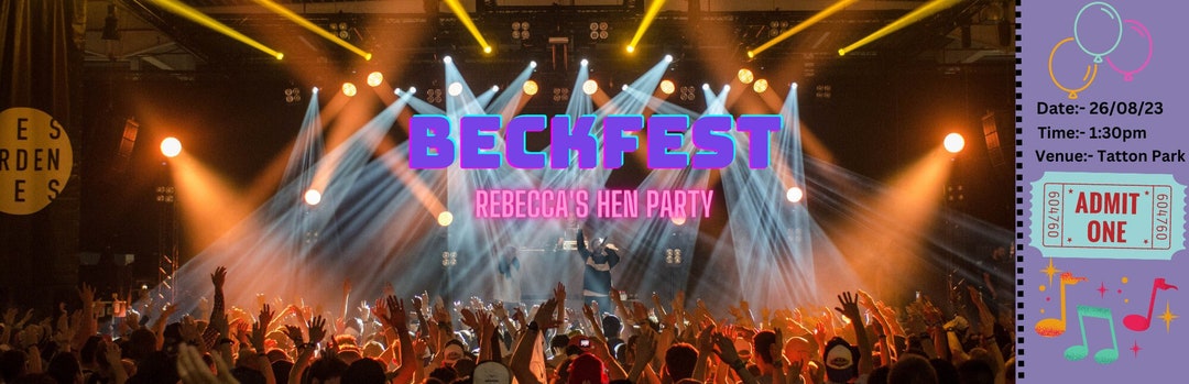 Hen Party Invite, Hen Do Invite, Festival Ticket, Gig Ticket, Wedding ...