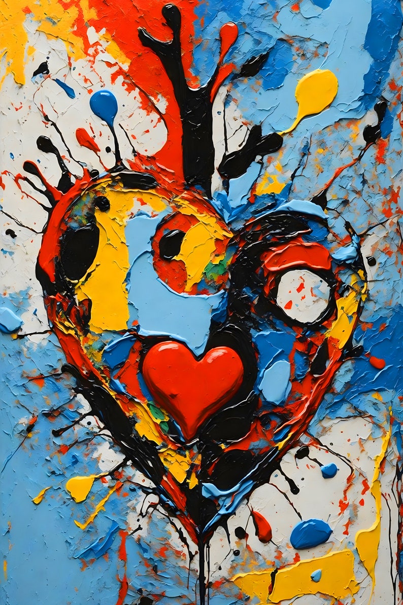 A Joyful Heart. A Modern Art Piece, Showing a Heart Full of Joy. on ...
