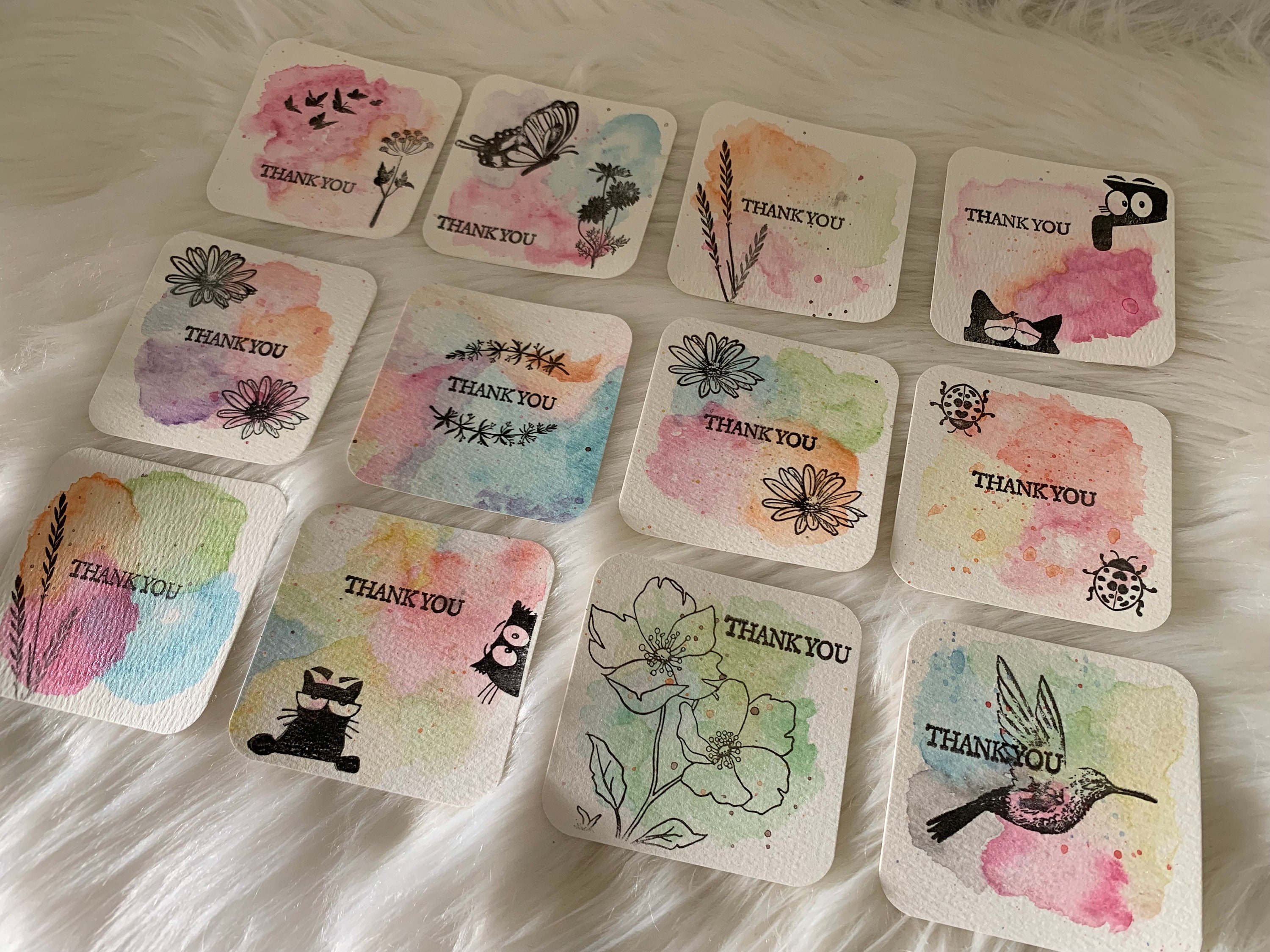 Handmade Cards/ Mini Cards/ Thank You Mini Cards - Etsy