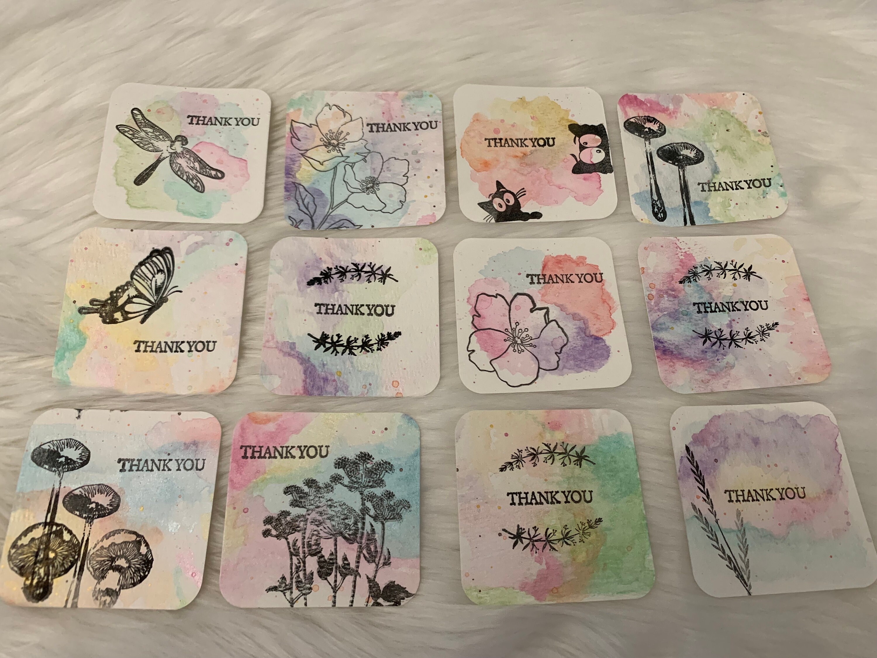 Handmade Cards/ Mini Cards/ Thank You Mini Cards - Etsy