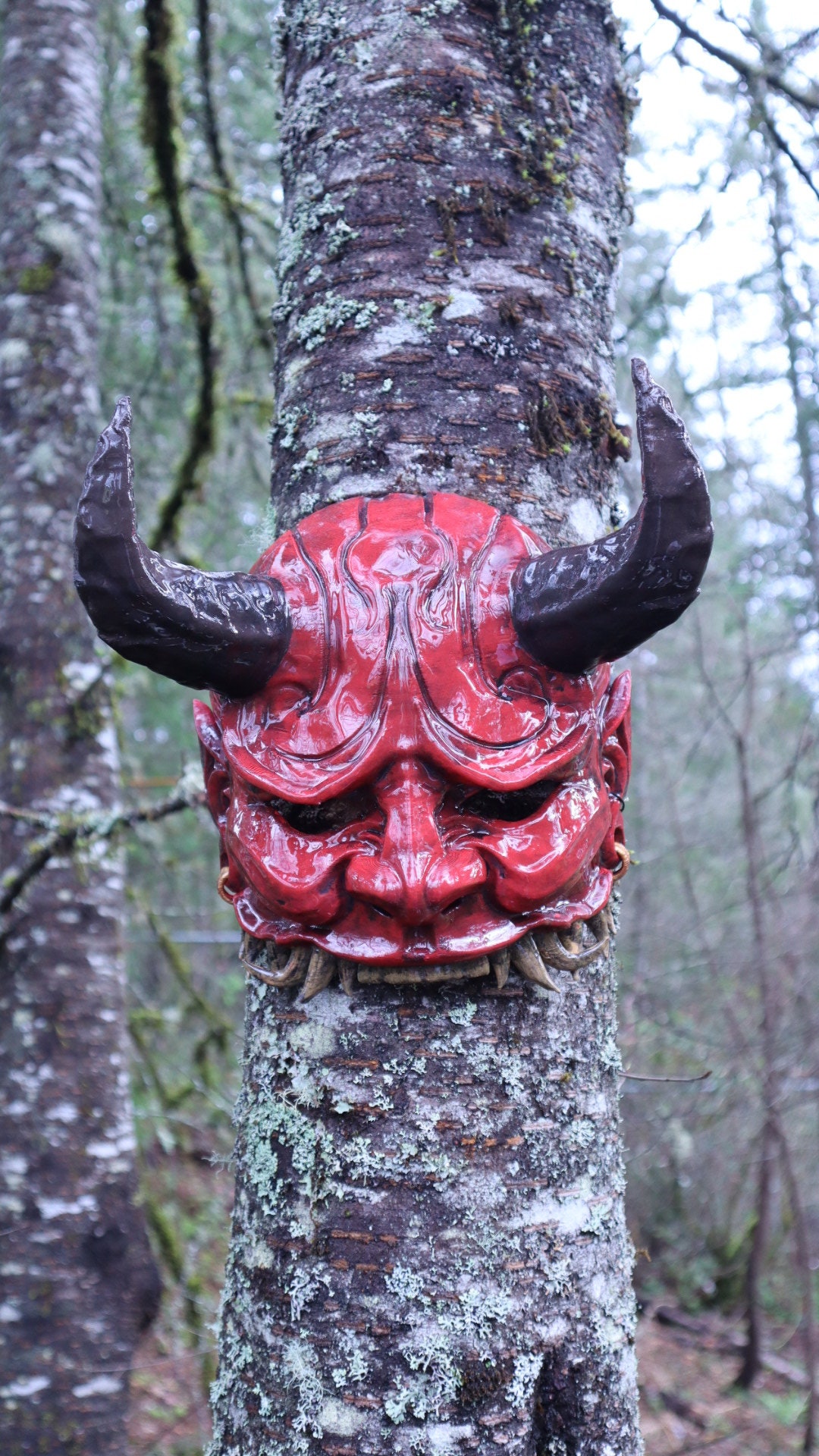Oni Half Mask - Etsy