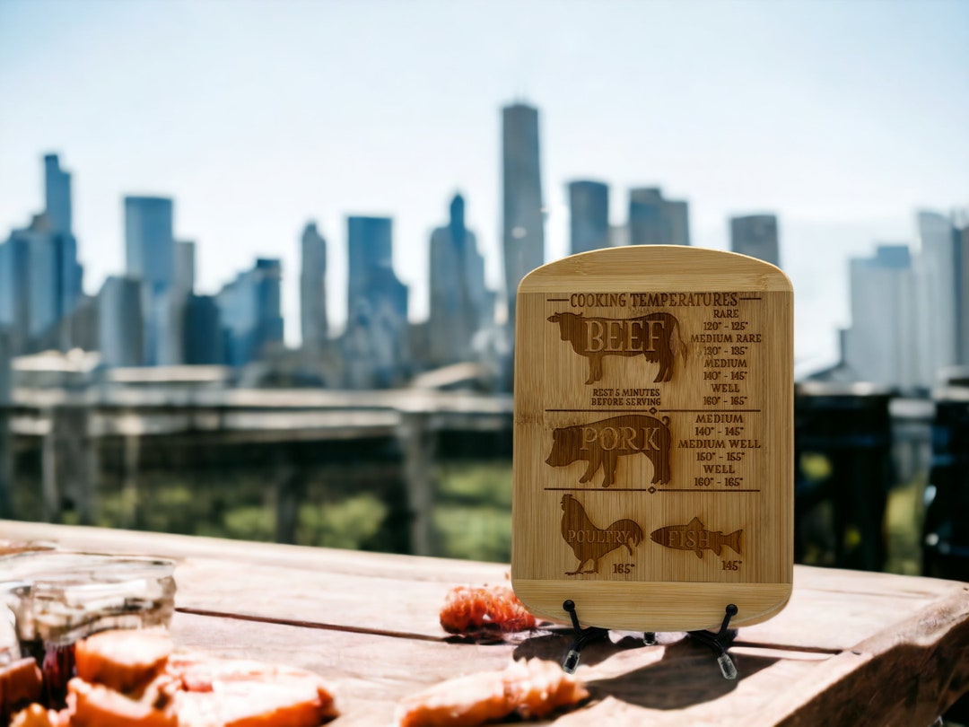 Meat Cooking Temperatures Bar Cutting Board - Etsy