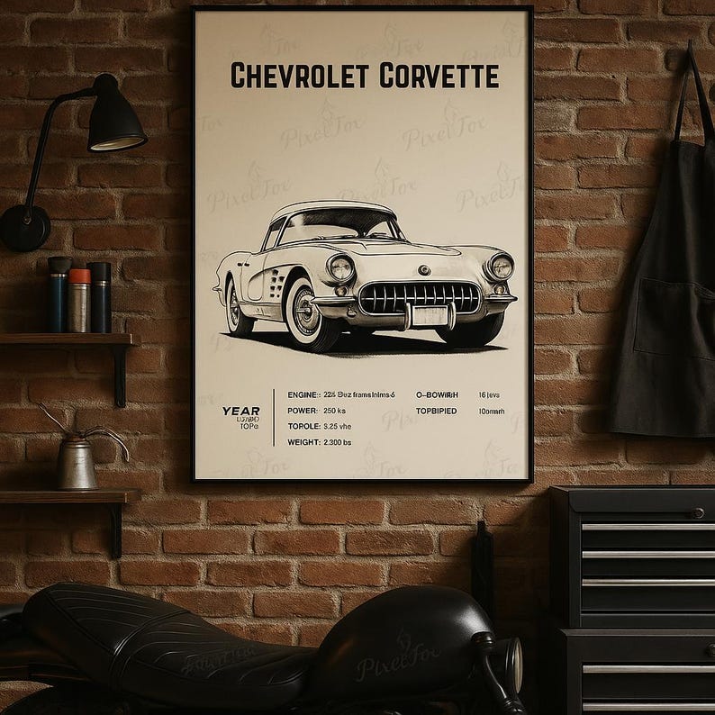Vintage Car Wall Art – Retro Auto Printable Poster | Vintage Car ...