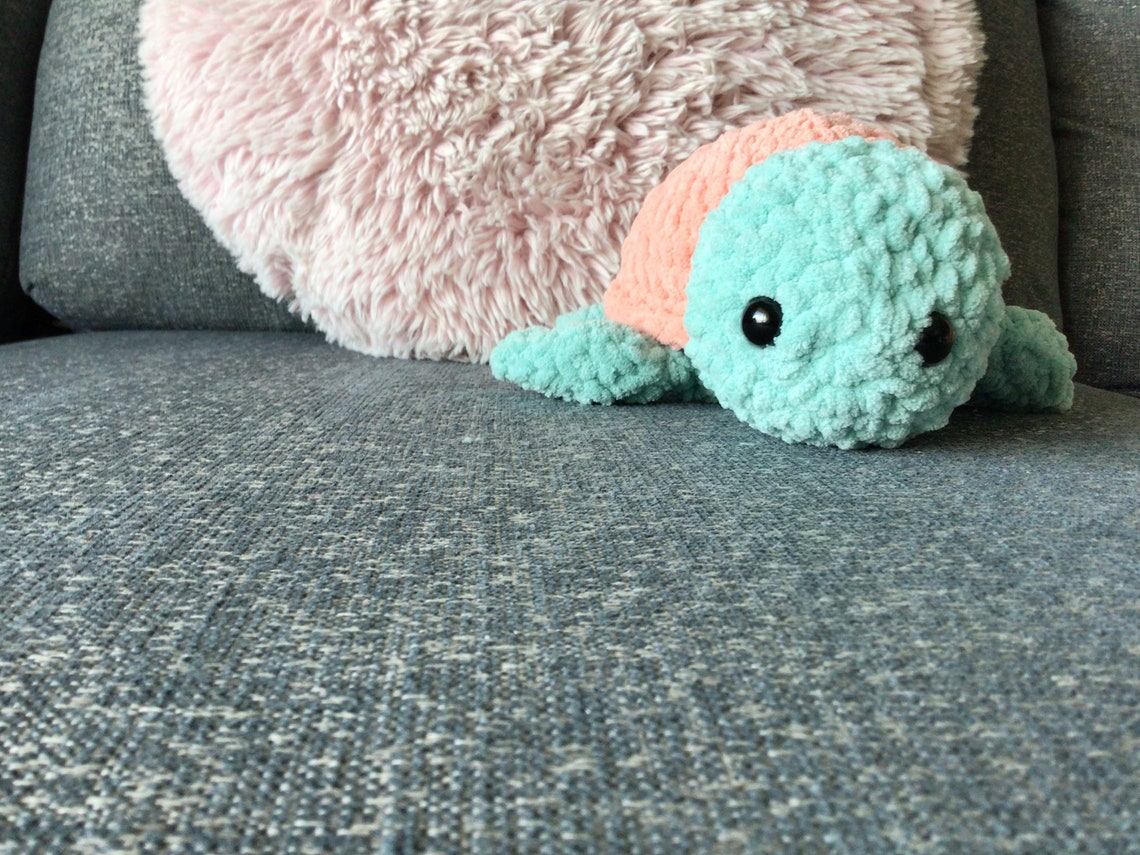 Amigurumi Heart Crochet Turtle Plushie Stuffed Animal - Etsy