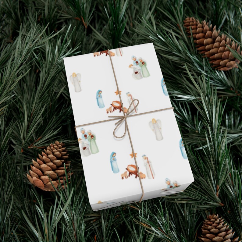 Jesus Wrapping Paper Baby Jesus Away in a Manger Gift Wrap - Etsy