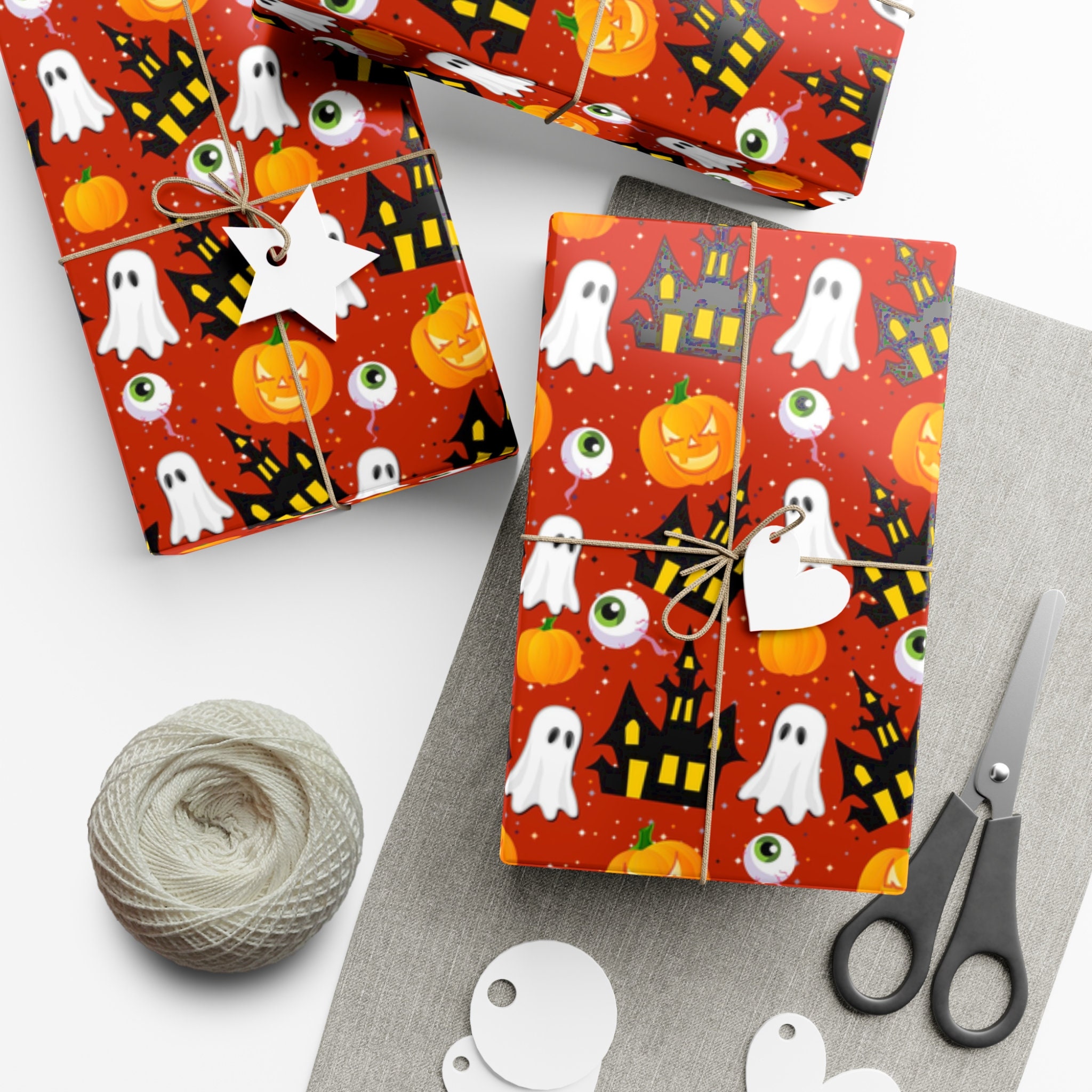 Spooky Kids Halloween Gift Wrap Papers, Fun Halloween Wrapping Paper ...