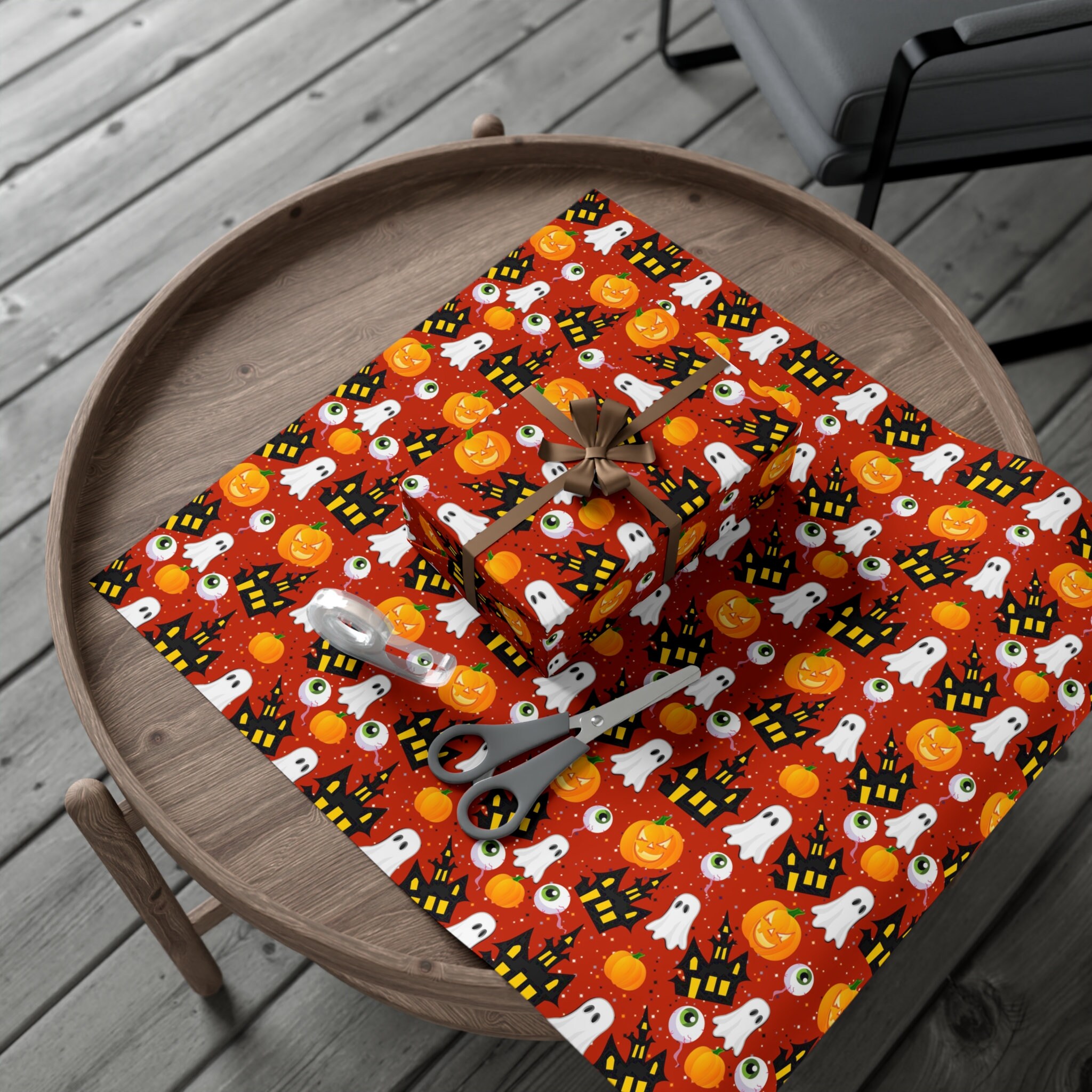 Spooky Kids Halloween Gift Wrap Papers, Fun Halloween Wrapping Paper ...