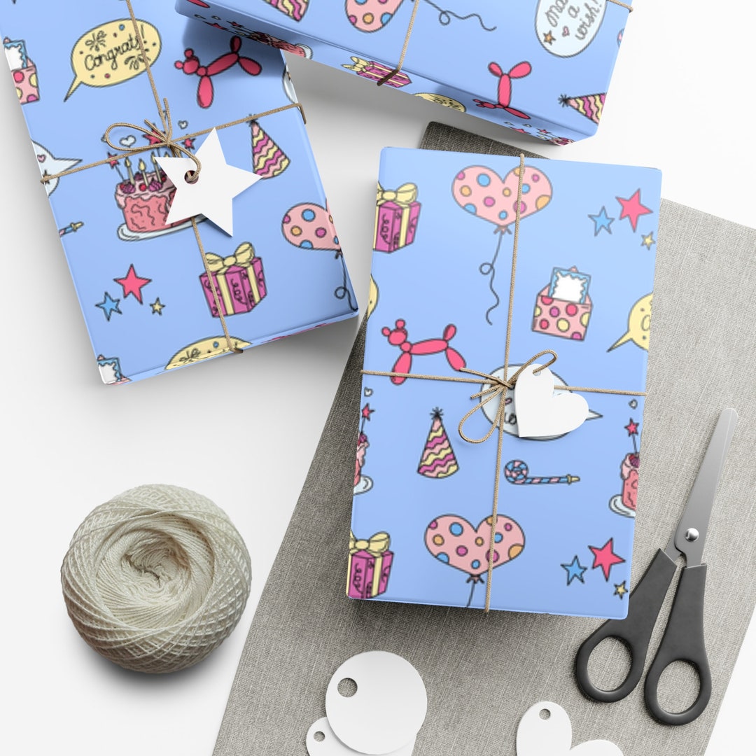 Birthday Party Theme Gift Wrap Papers, Fun Birthday Wrapping Paper With ...