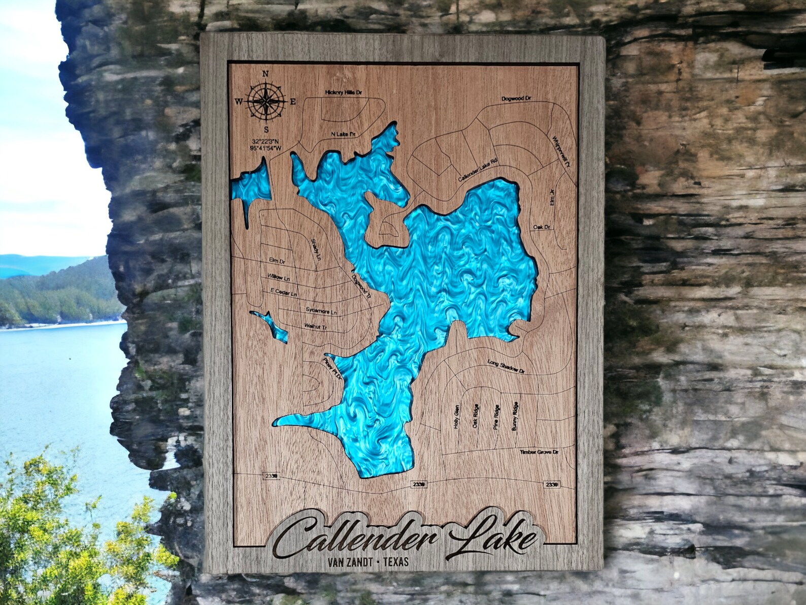 Lake Callendar Map-blue - Etsy