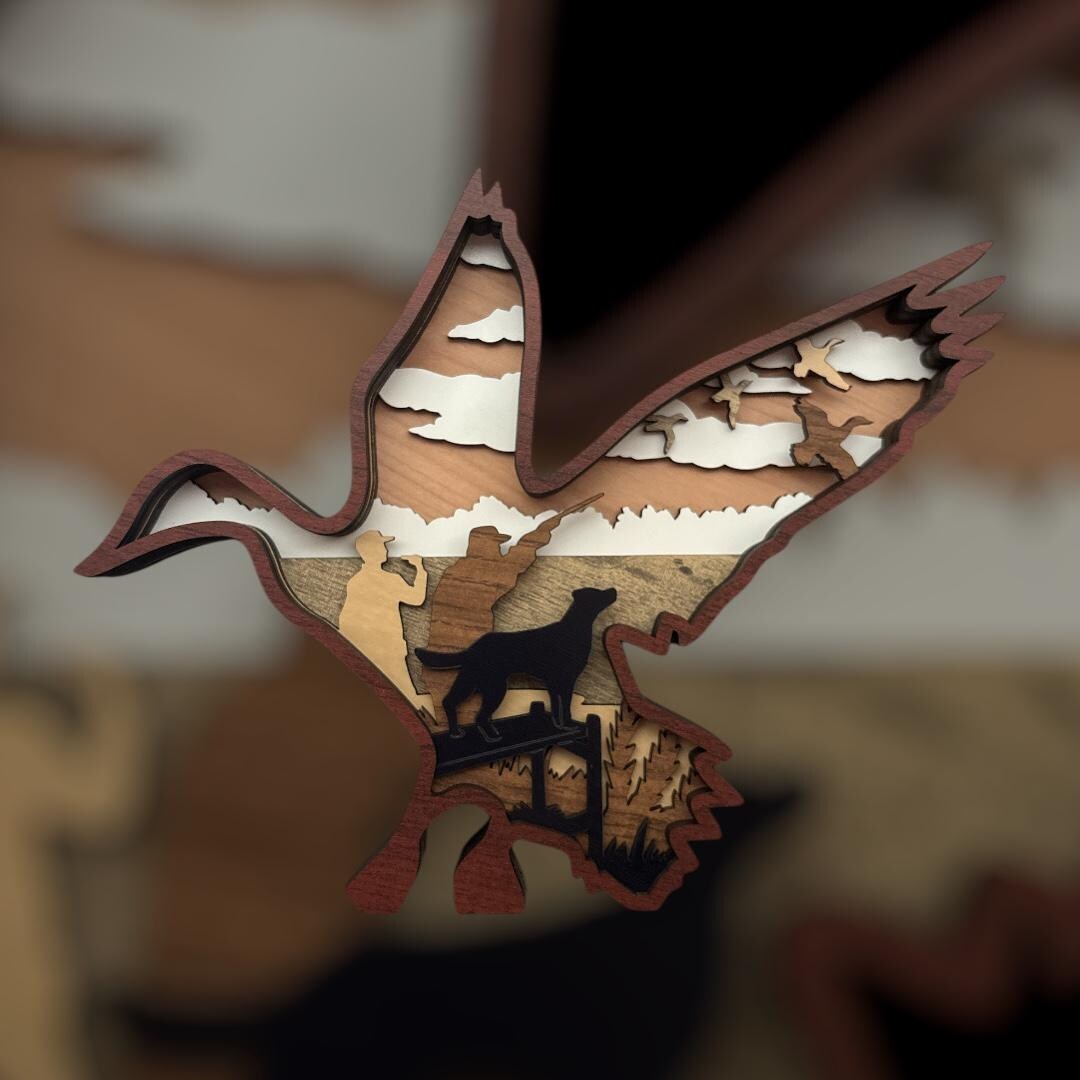 3D Layered Duck Art | Duck Hunting Scene - Etsy