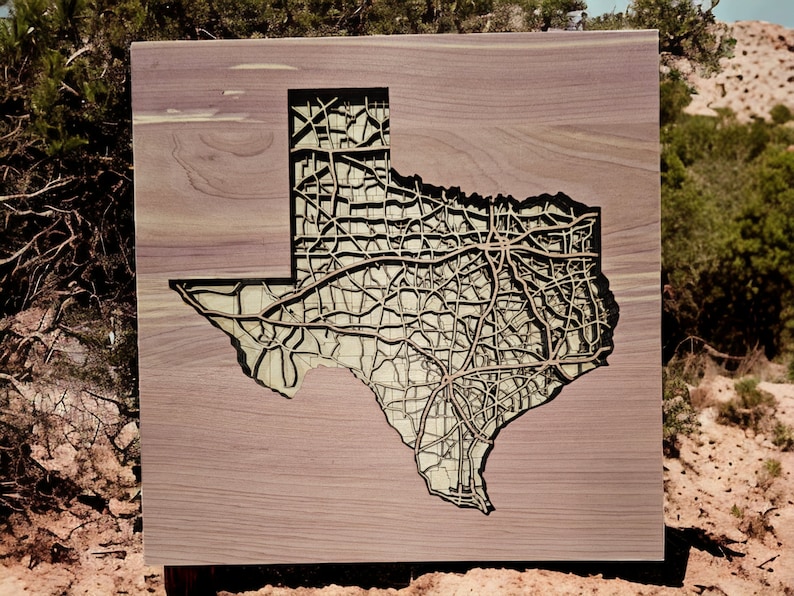 Layered Texas Map - Etsy