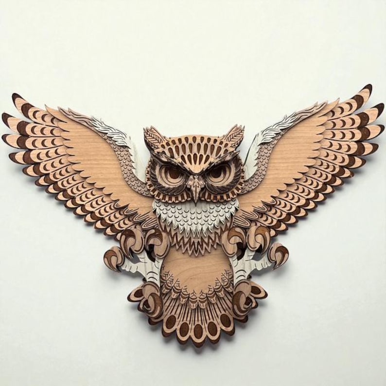 3D Owl Layered Art - Etsy
