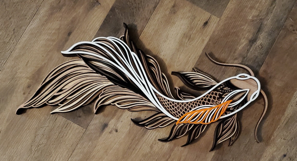 Layered Koi Fish - Etsy