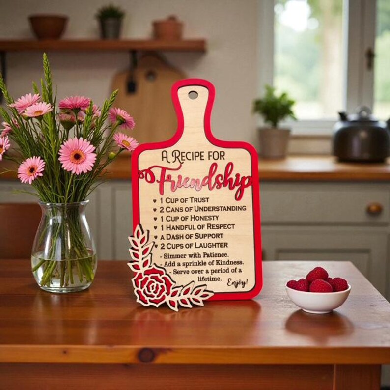 Recipe for Friend | Kitchen Decor - Etsy