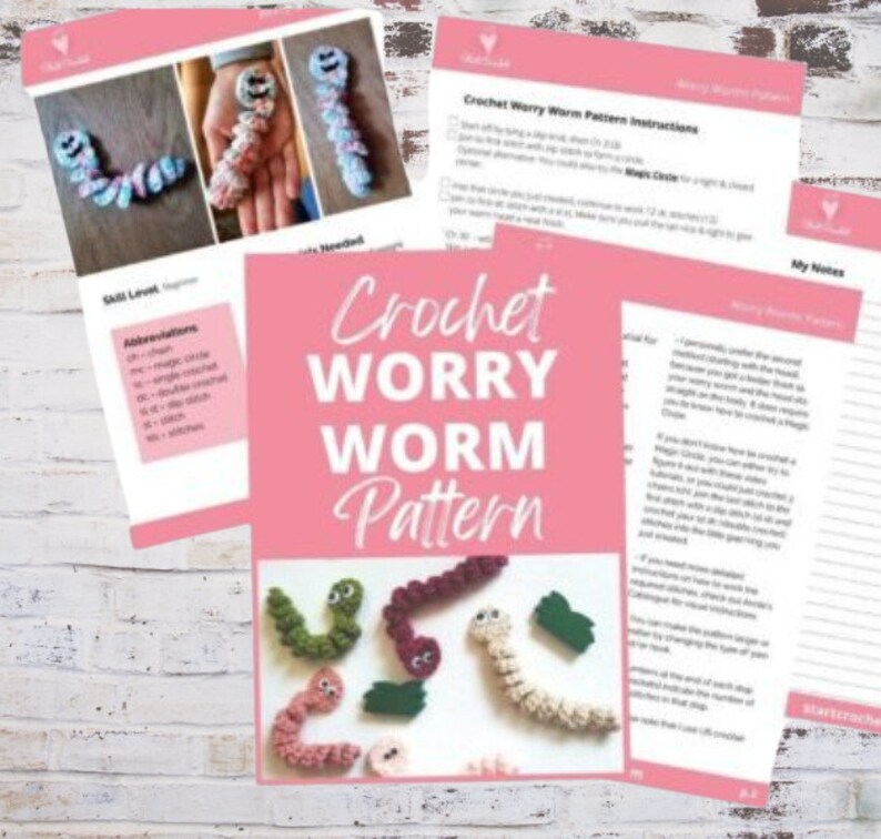 Crochet Pattern Worry Worms: Amigurumi PDF Tutorial for Stress - Etsy